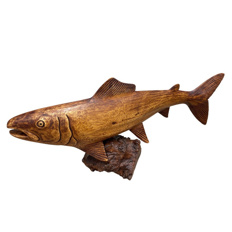 Fish Carving on Driftwood Stand 20" – Makana Hut