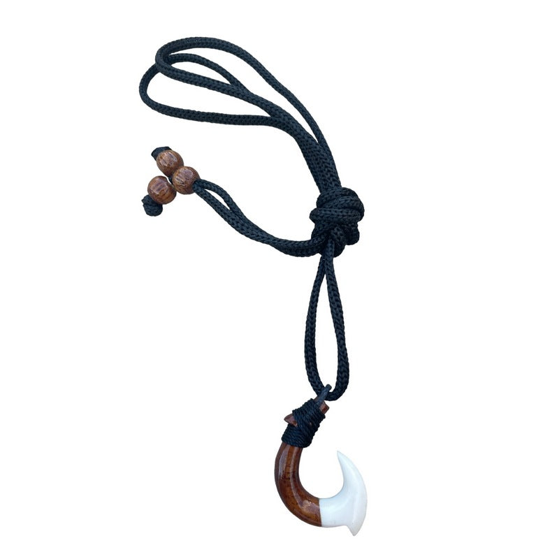 Hawaiian Koa and Bone Makau (Fish Hook)