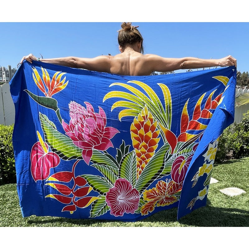 Hawaiian Flowers | Hand Painted Pareo