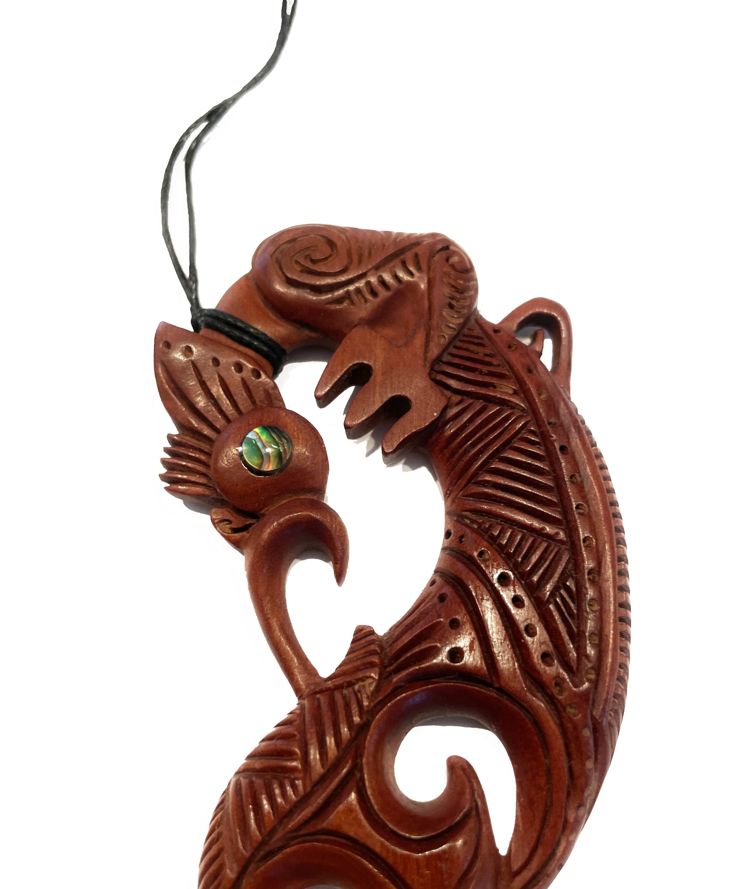 Manaia with Paua Shell | Matau or Display – Makana Hut
